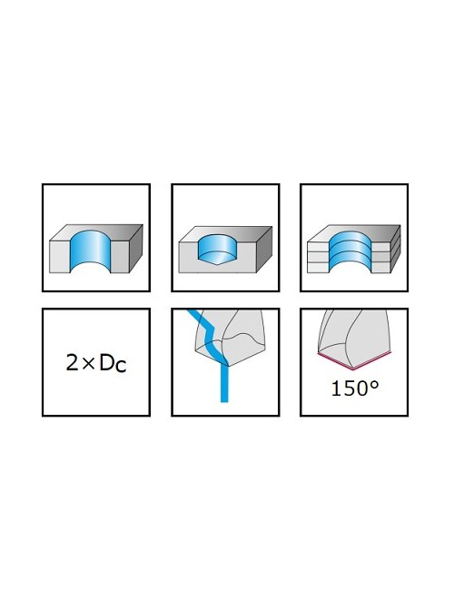Micro-foret pilote Ø 0.794 DB131-02-00.794A0-WJ30EL en carbure monobloc