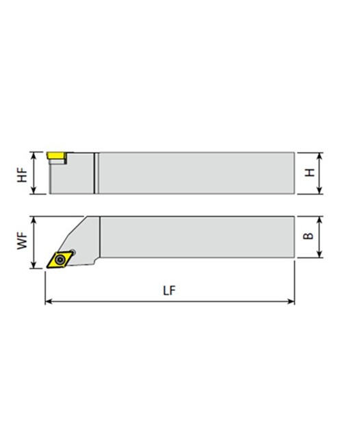 Porte-outil SDJCR0808E07 pour outil à queue -Serrage par vis - 93°