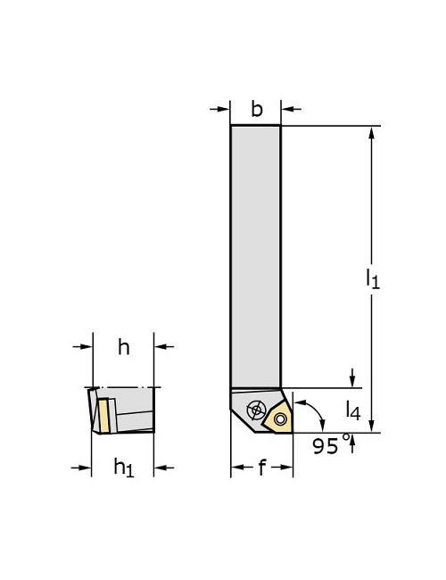 Porte-outil PWLNR3225P08 pour outil à queue - Serrage par levier - 95°